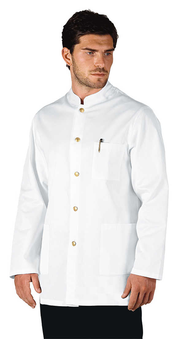 Giacca Cameriere Casacca Coreana Rasatello Bianco - Isacco — Divise ...